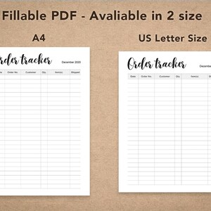 Order Tracker | Editable | Fillable PDF Template | Printable | Orders ...