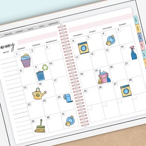 Digital Planner Stickers Hand-drawn | House Cleaning Set PNG ...