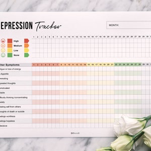 Monthly Depression Tracker | Printable | Editable Fillable PDF ...