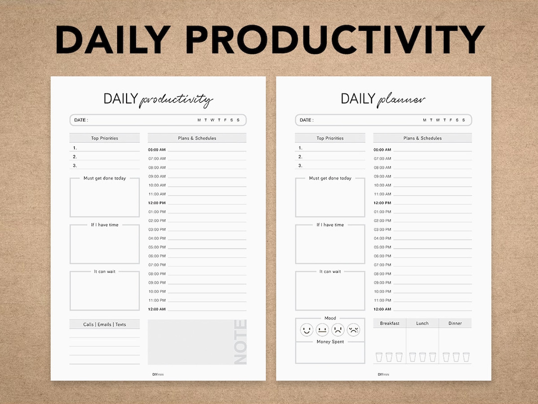 Fillable PDF Daily Planner | Productivity Planner | Schedule Planner ...