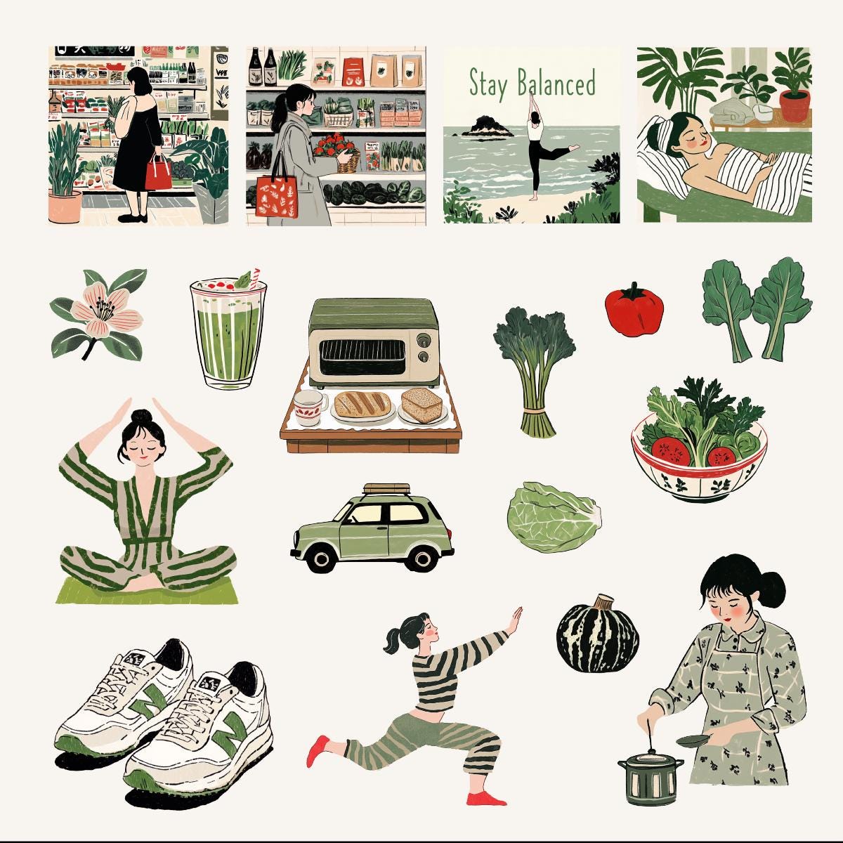 Earth Tone Digital Stickers for Self-care and Wellness | Goodnotes ...