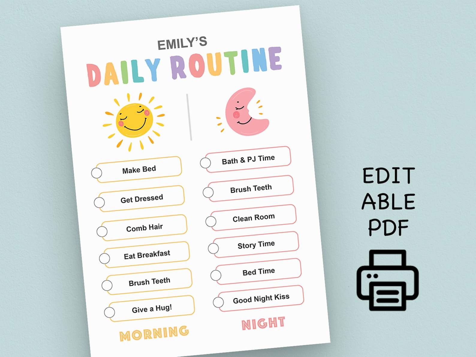To Do List Kid Checklist Daily Checklist Chore Chart - Etsy