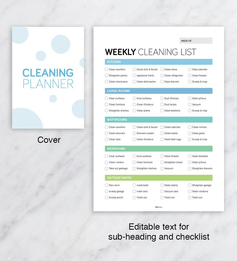 House Cleaning Planner Interactive Fillable PDF - Etsy
