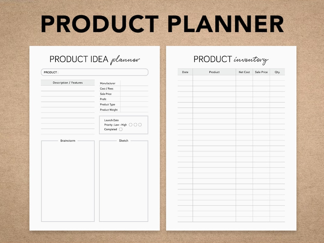 Fillable Product Planner | Inventory List | Business Planner | Editable ...