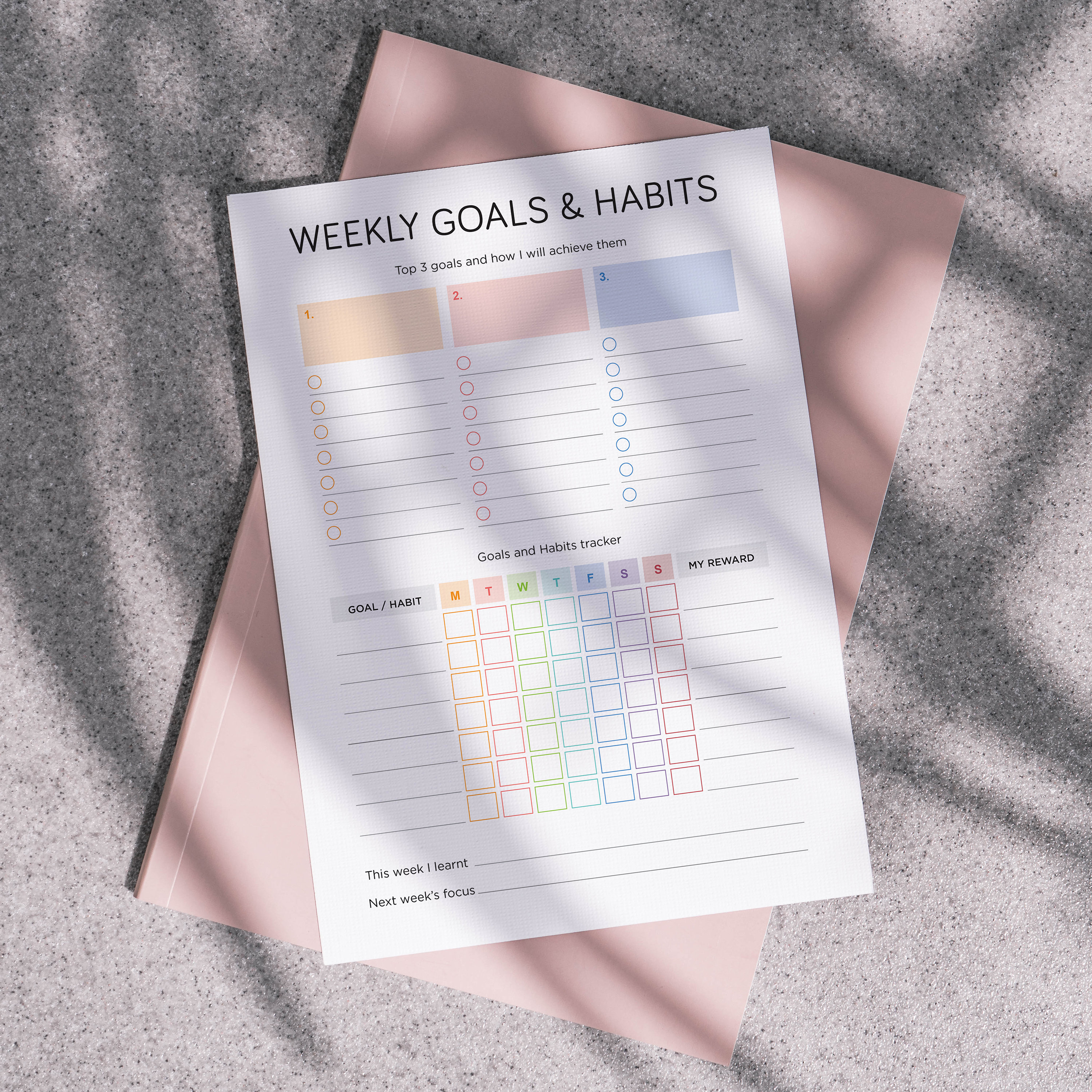 Weekly Goals & Habits - Fillable PDF - Etsy
