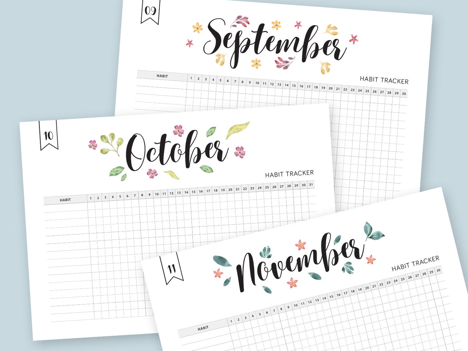 Monthly Habit Tracker Printable Fillable PDF Daily Routine - Etsy