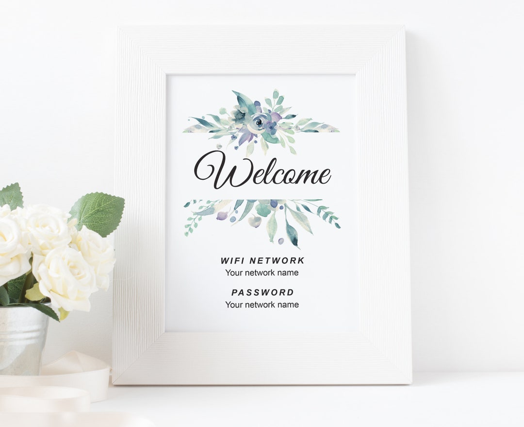 Editable Wifi Password Poster | Instant Download | Printable - Etsy