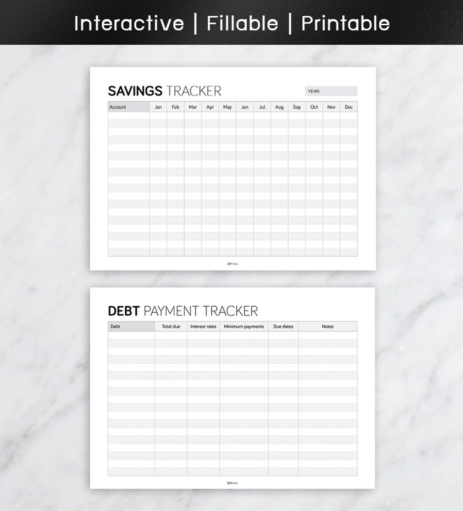 Budget Planner Interactive Fillable PDF Printable | Etsy