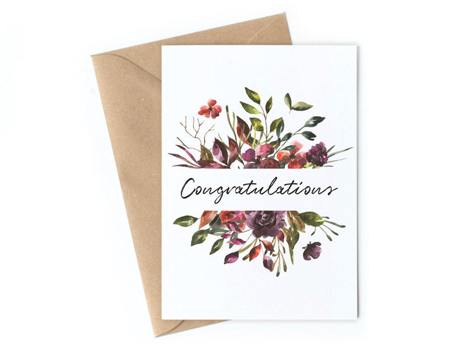 Floral Congratulations Card Printable - Etsy
