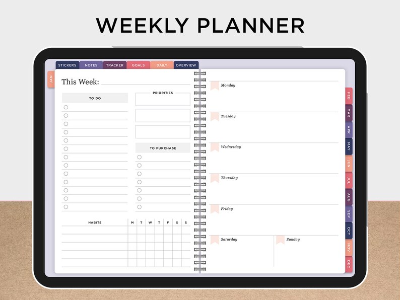 Digital Planner, iPad Planner, Goodnotes Planner, Purple Theme Digital ...
