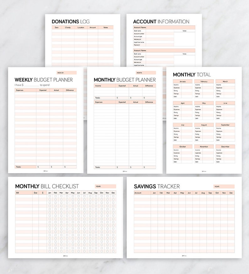 Budget Planner Interactive Fillable PDF Printable - Etsy