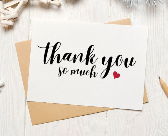 Printable Thank You so Much Card Thank You Card Card for | Etsy