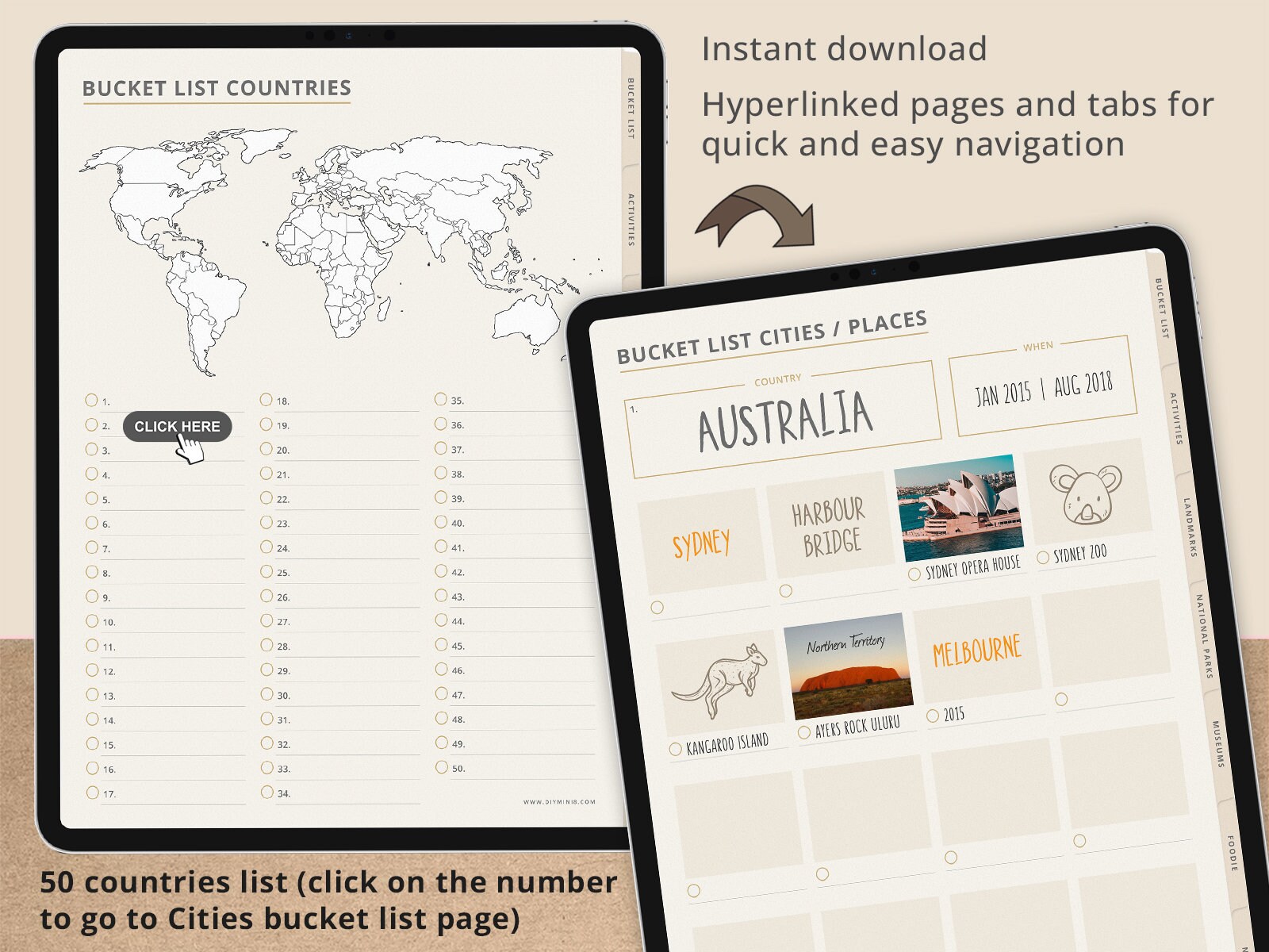 Digital Travel Bucket List | Digital Travel Journal | Goodnotes ...