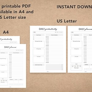 Fillable PDF Daily Planner | Productivity Planner | Schedule Planner ...
