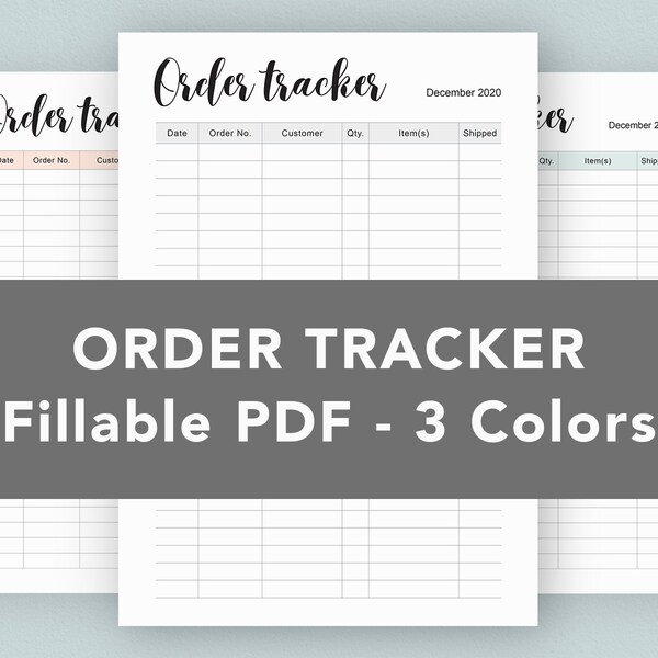 Order Tracking Sheet - Etsy