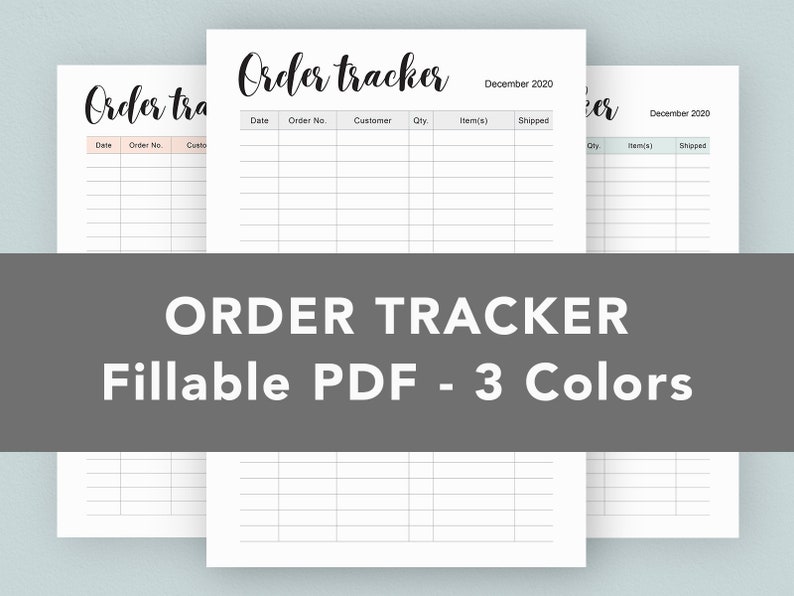 Order Tracker Editable Fillable PDF Template Printable Orders Tracking ...