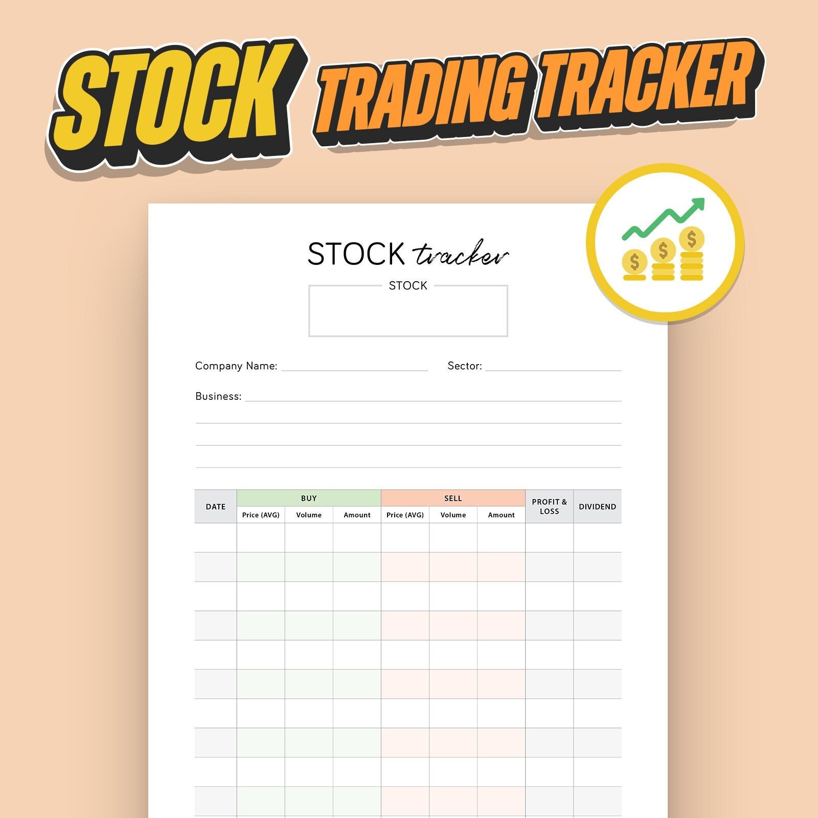 Stock Investment Trading Tracker A4 Digital Printable PDF - Etsy