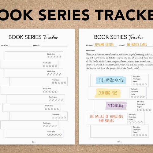 Book Series Tracker Reading Order Book Planner Printable - Etsy