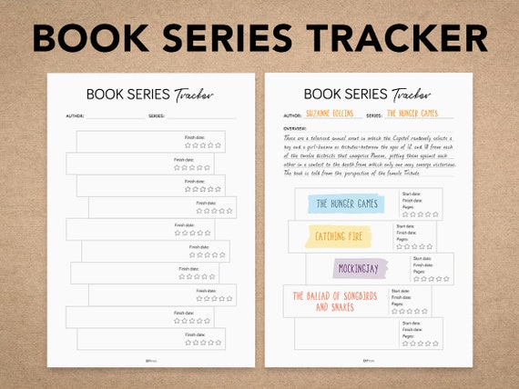 Book Series Tracker Reading Order Book Planner Printable - Etsy