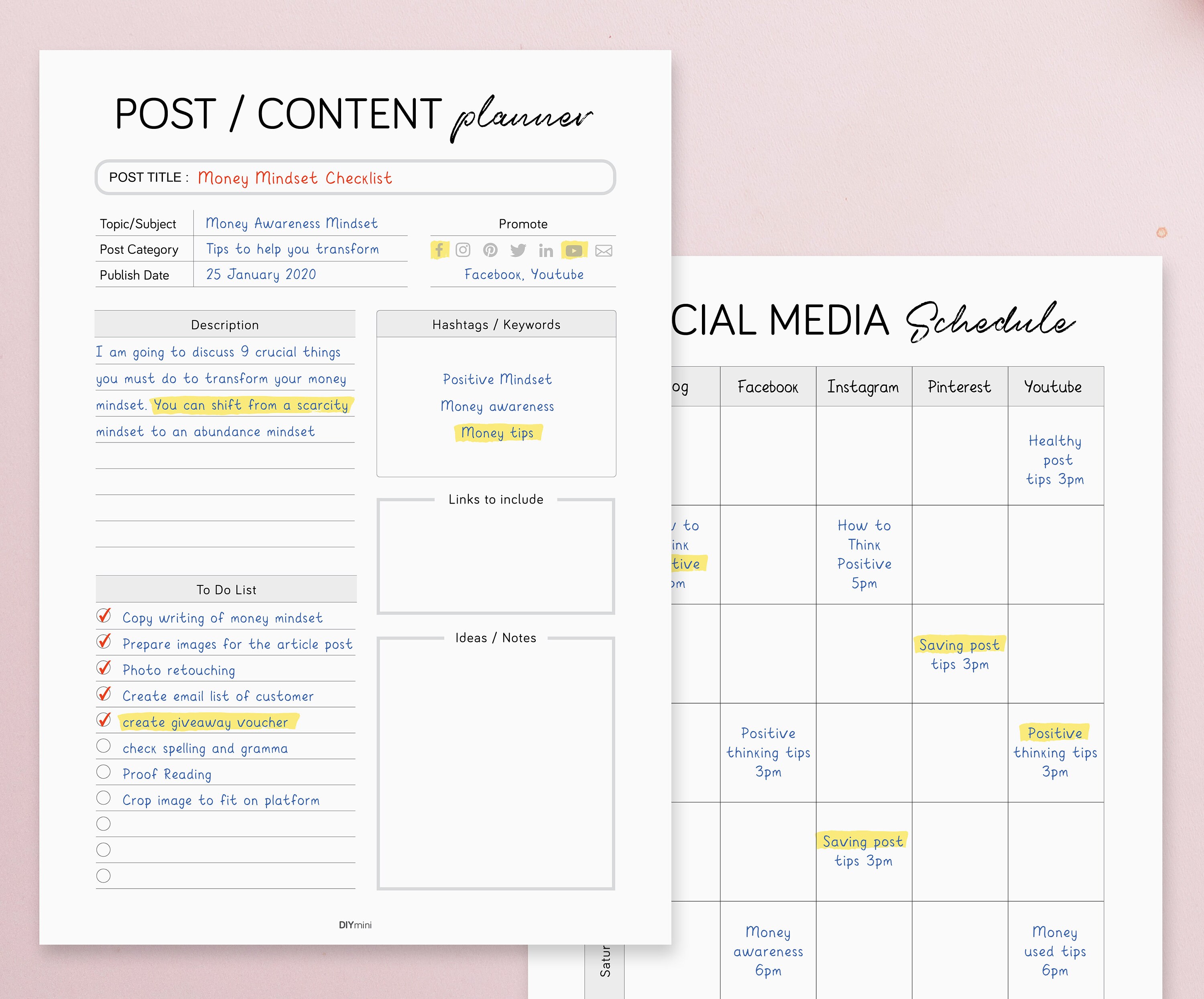 Editable Post and Content Planner | Blog Post | Social Media | Content ...