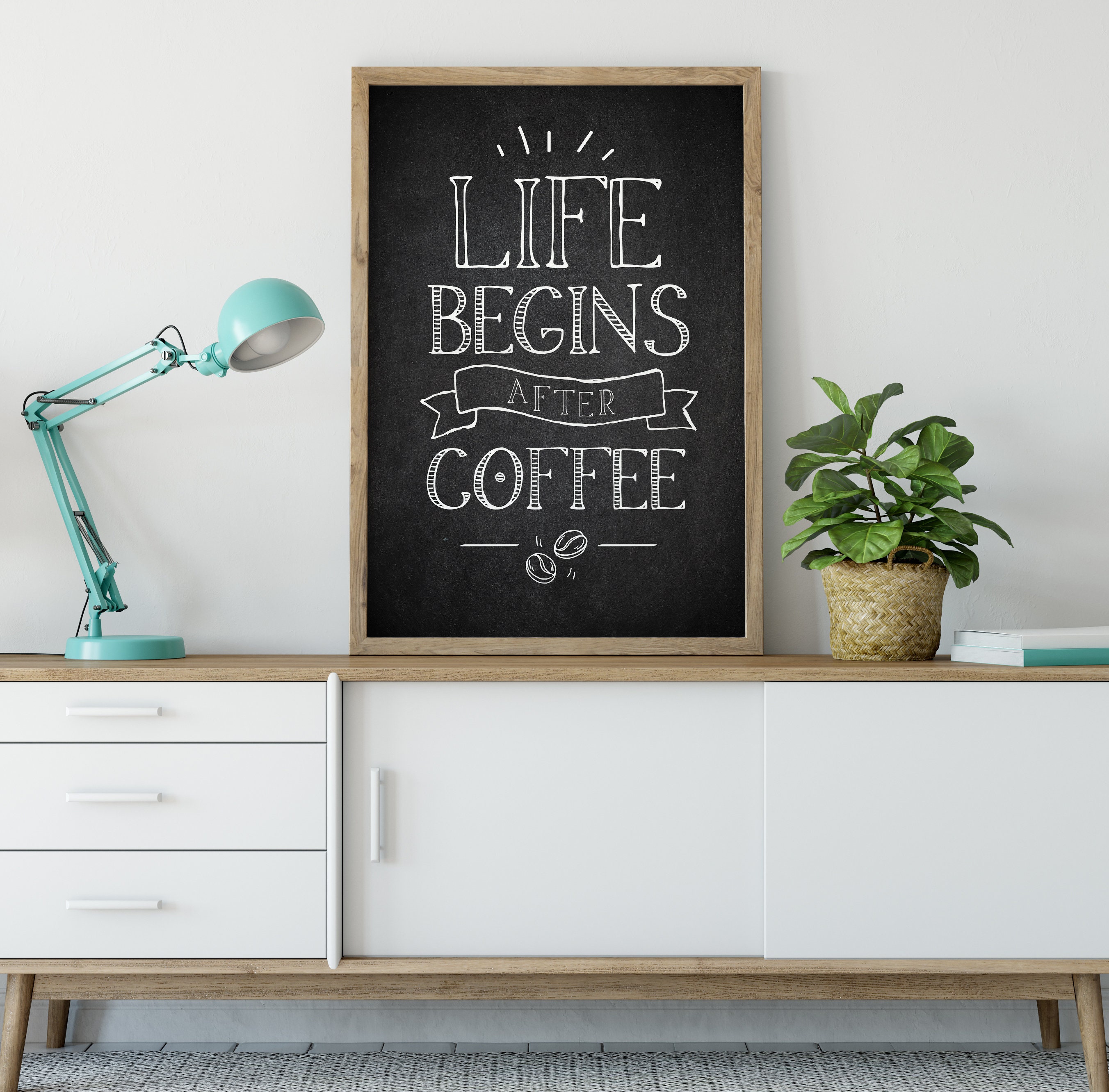Coffee Quote Poster Chalkboard Instant Download - Etsy