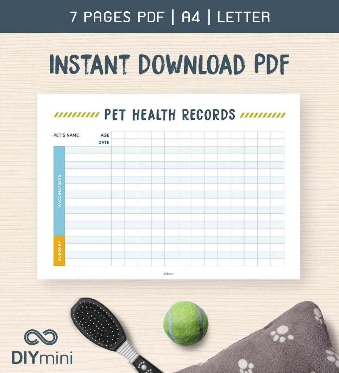 Pet Information | Printable Planner - Etsy