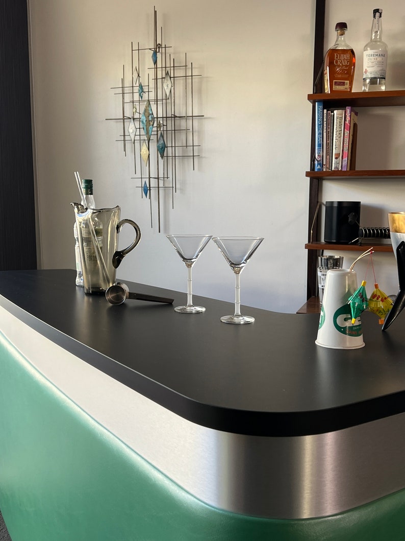 Home Cocktail Bar-large Mid Century Modern Reception Desk - Etsy