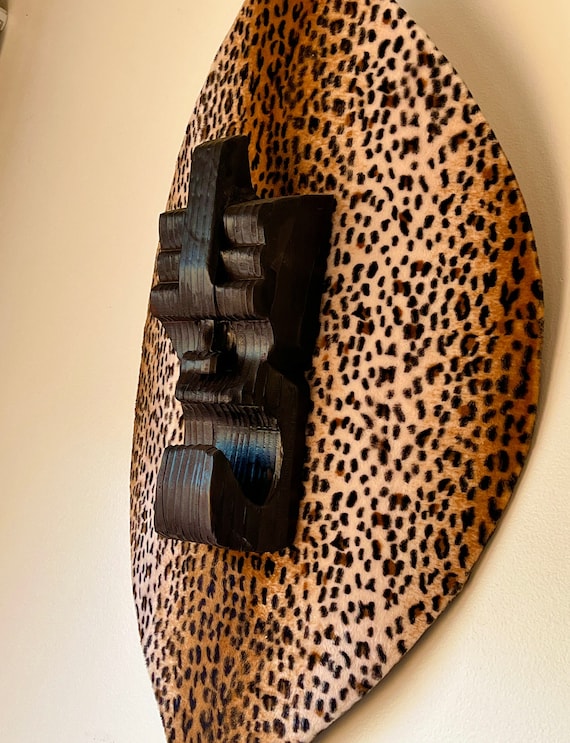 Tiki Decor Tiki on Shield Cheetah Witco Style Tiki Bar | Etsy