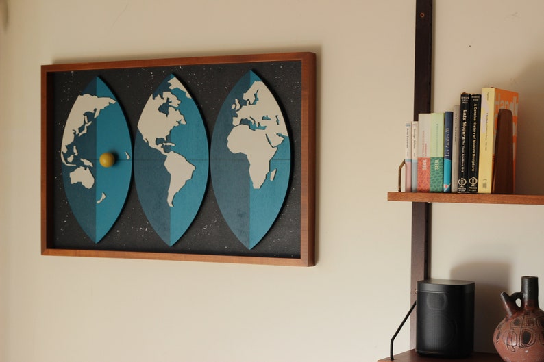 Mid Century Modern Art Abstract World Map Witco Wall Sculpture Painting ...