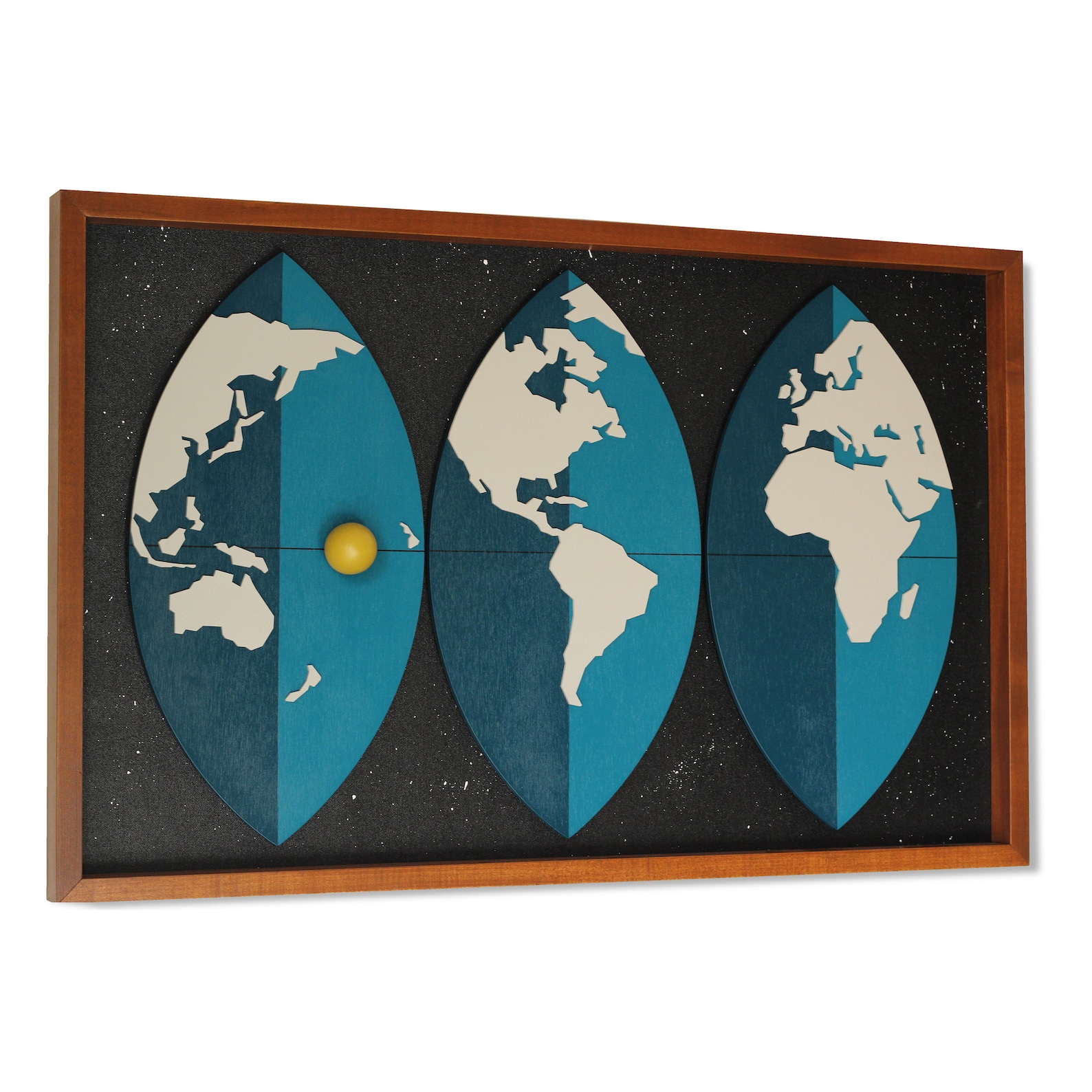Mid Century Modern Art Abstract World Map Witco Wall Sculpture Painting ...
