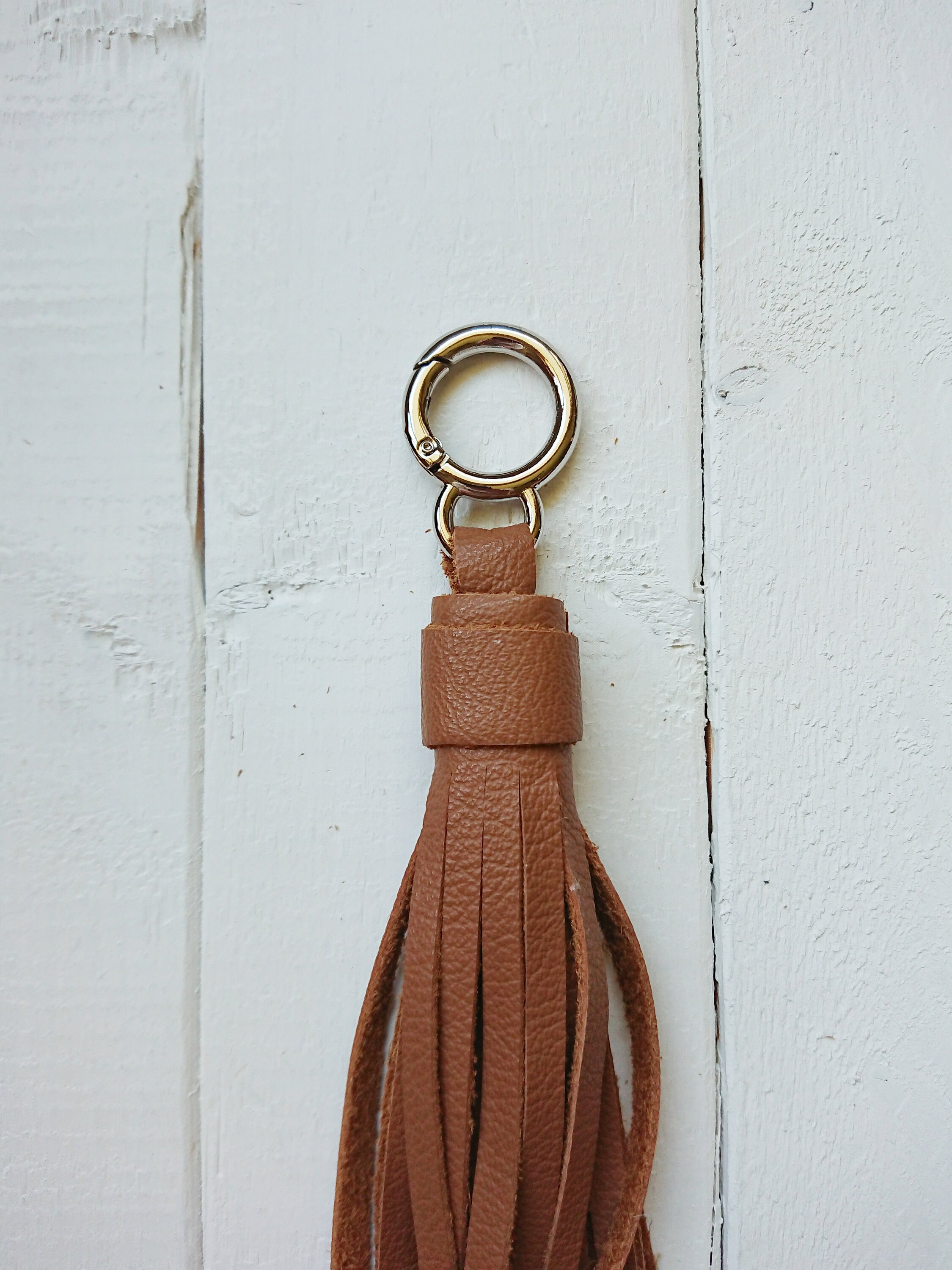 Big Genuine Leather Key Chain, Zipper Pull, Gift for Her, Personalized ...