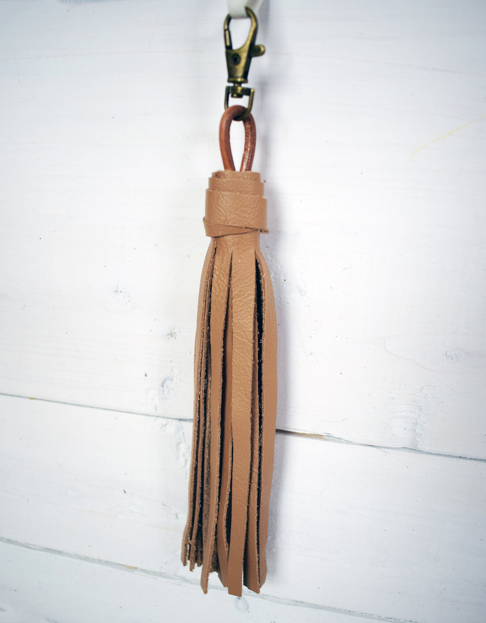 Big Genuine Leather Key Chain, Zipper Pull, Gift for Her, Personalized ...