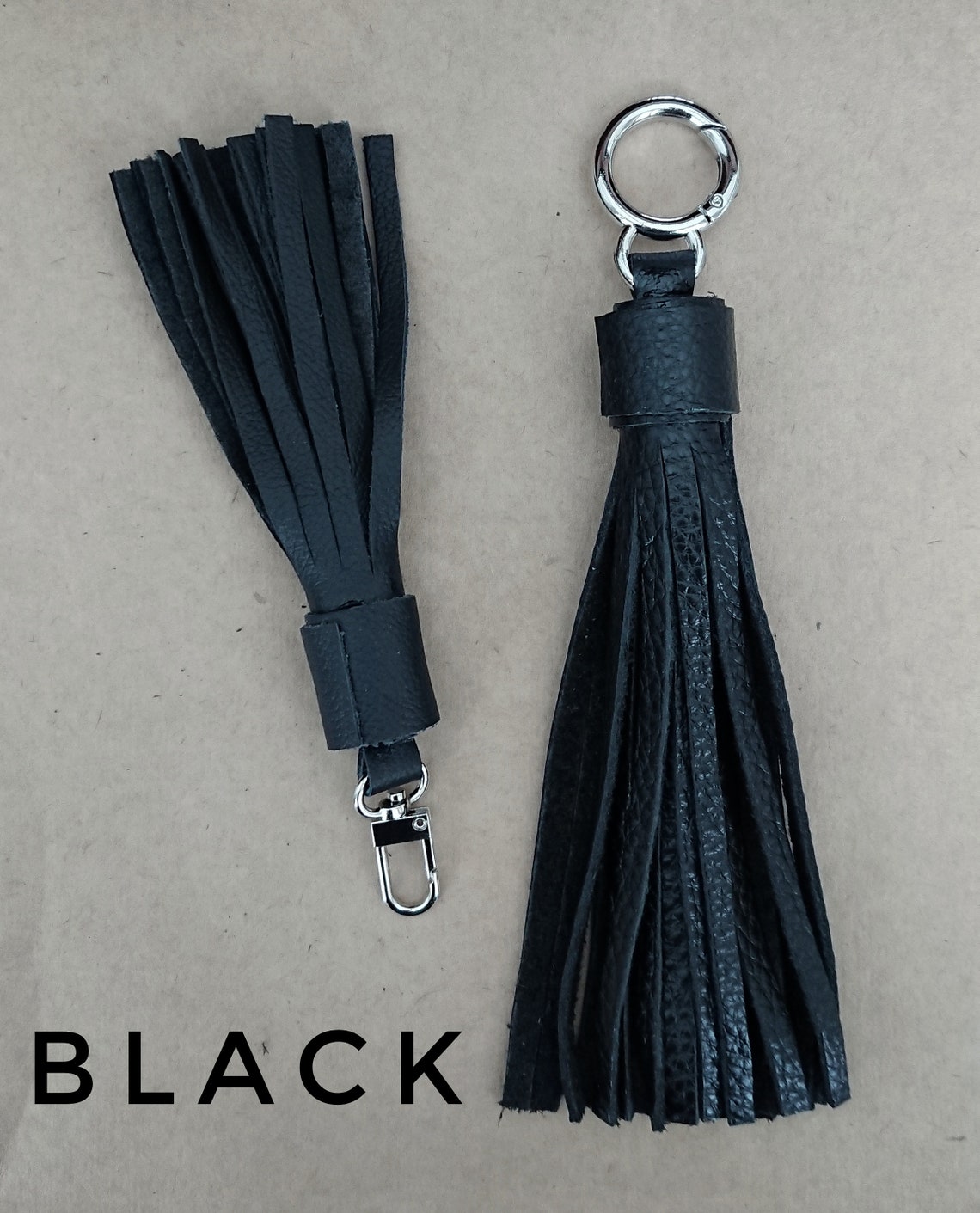 Big Genuine Leather Key Chain, Zipper Pull, Gift for Her, Personalized ...