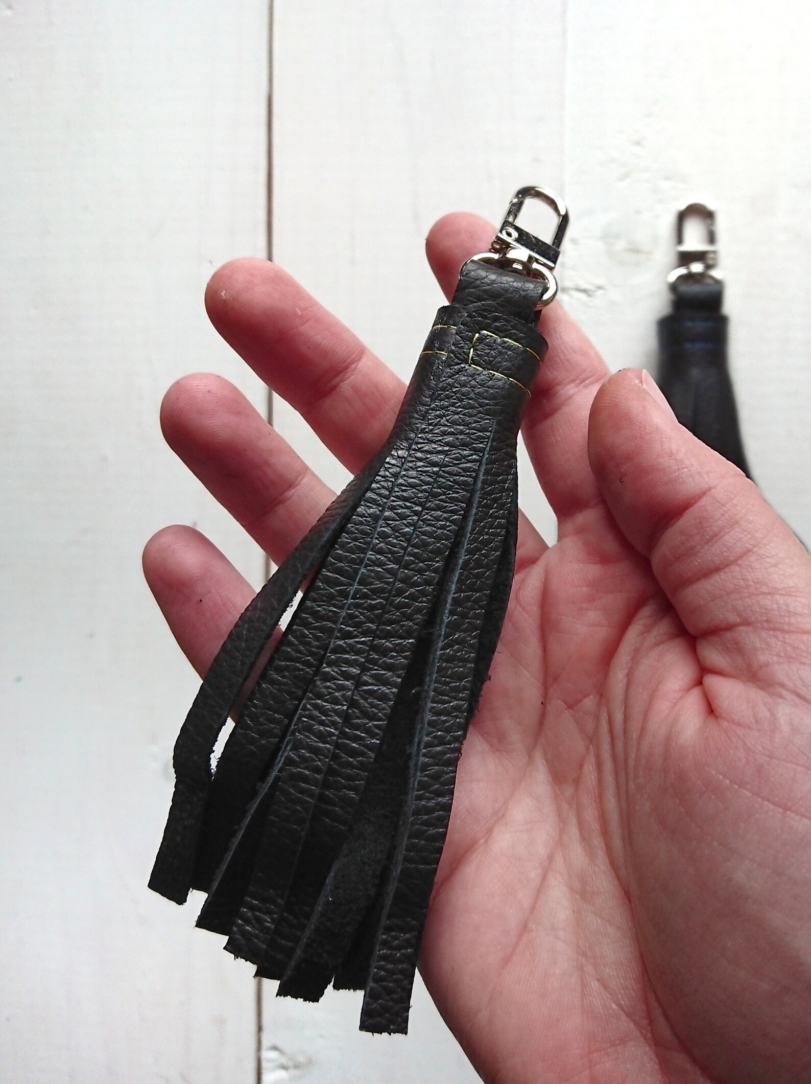 Genuine Leather Key Chain, Personalized Colors, Zipper Pull, Gift for ...