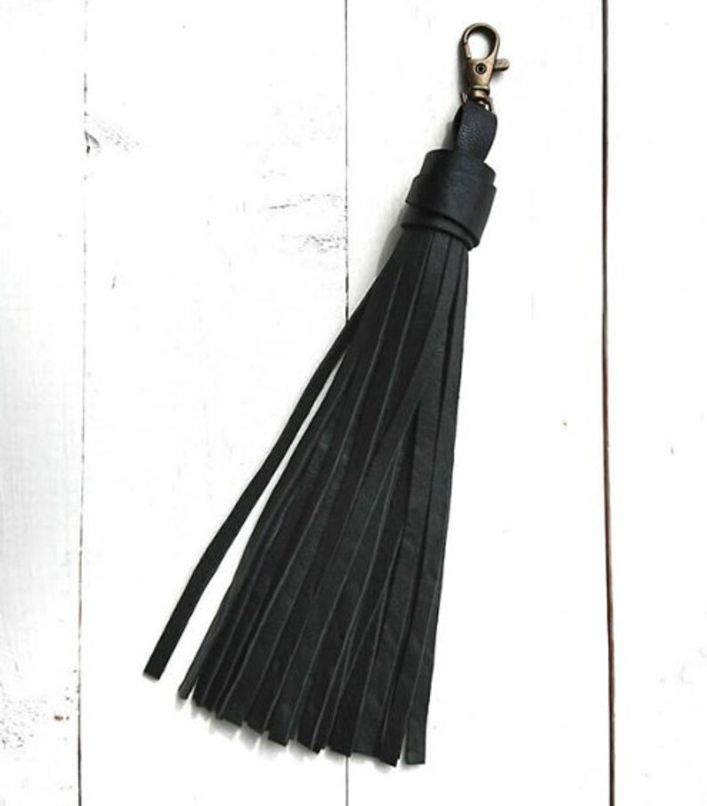 Big Genuine Leather Key Chain, Zipper Pull, Gift for Her, Personalized ...