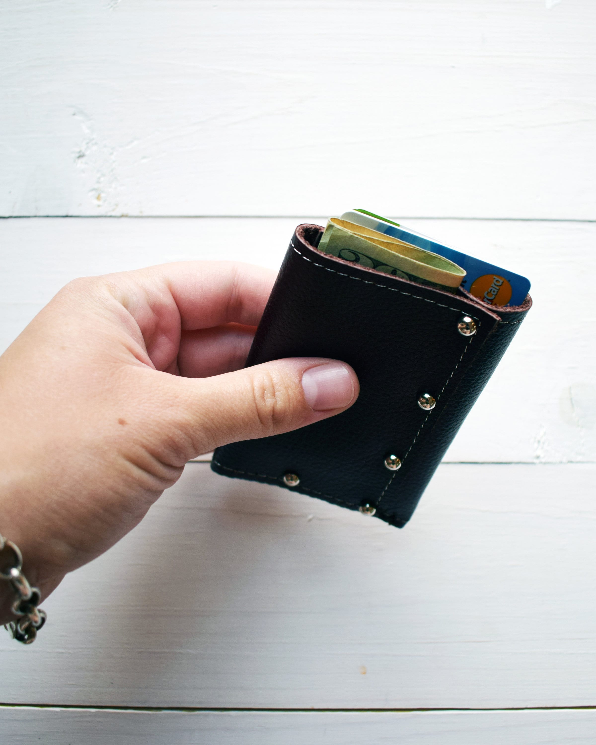 Custom color leather cardholder | Etsy