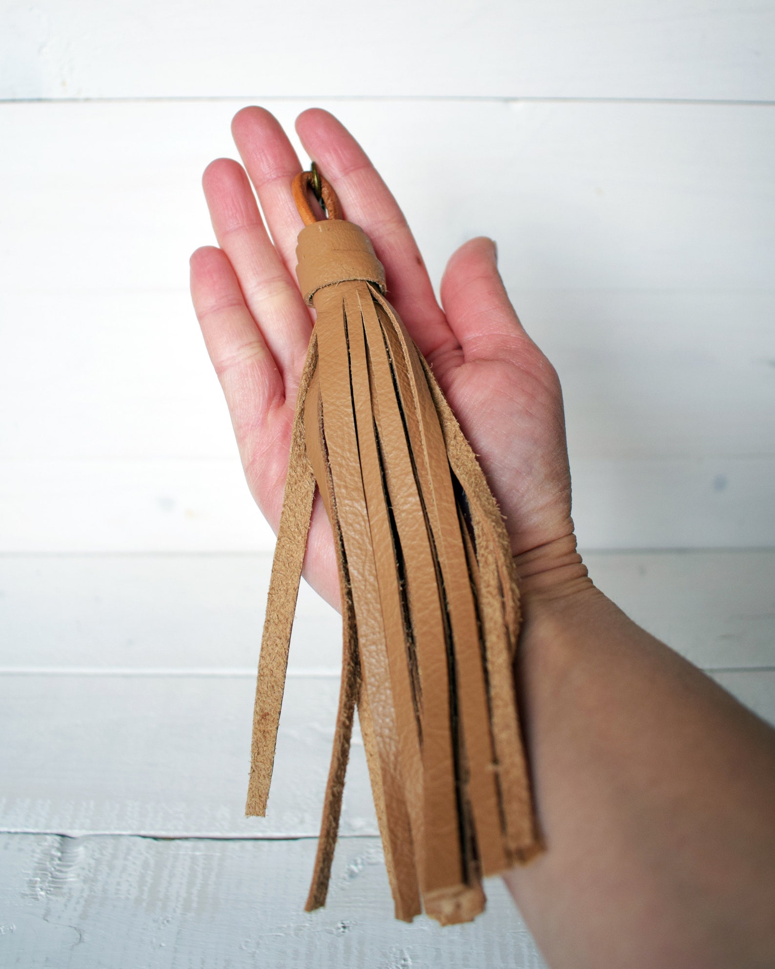 Big Genuine Leather Key Chain, Zipper Pull, Gift for Her, Personalized ...