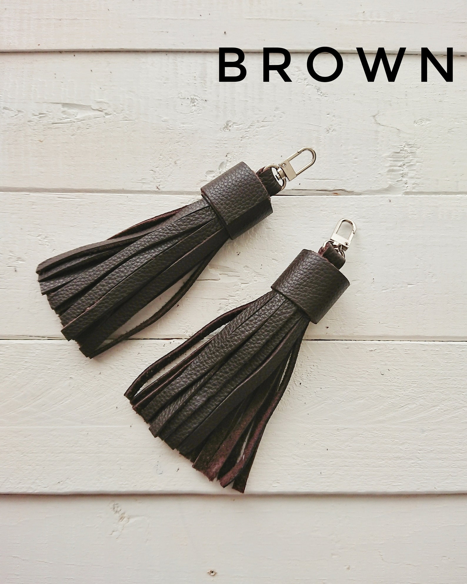 Big Genuine Leather Key Chain, Zipper Pull, Gift for Her, Personalized ...