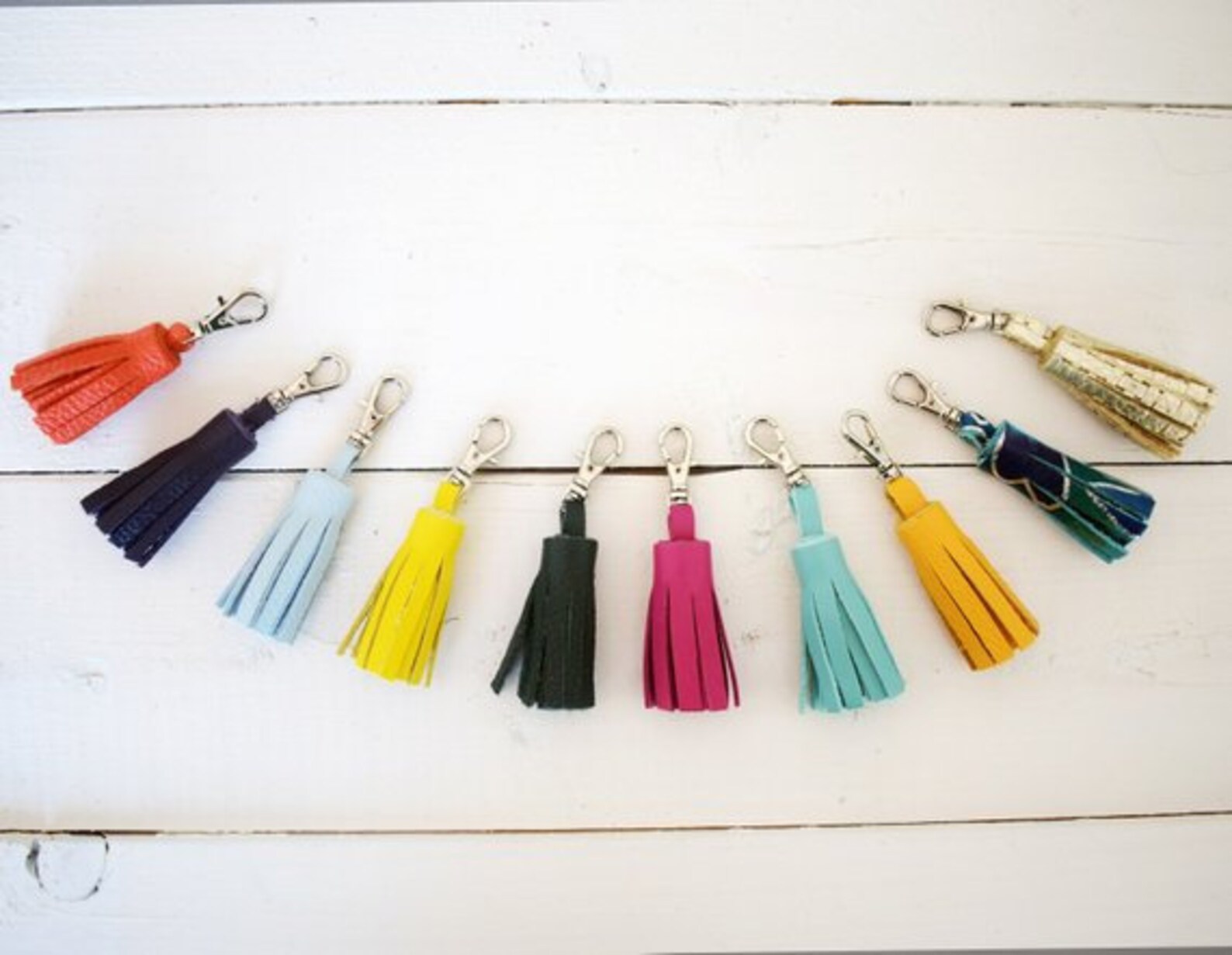 Genuine Leather Key Chain, Personalized Colors, Zipper Pull, Gift for ...