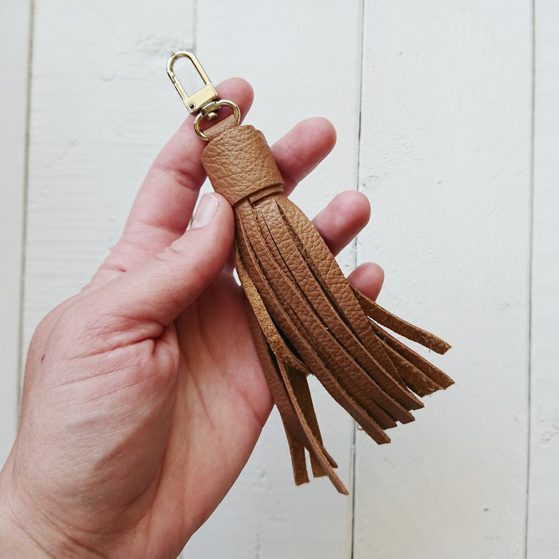 Big Genuine Leather Key Chain, Zipper Pull, Gift for Her, Personalized ...