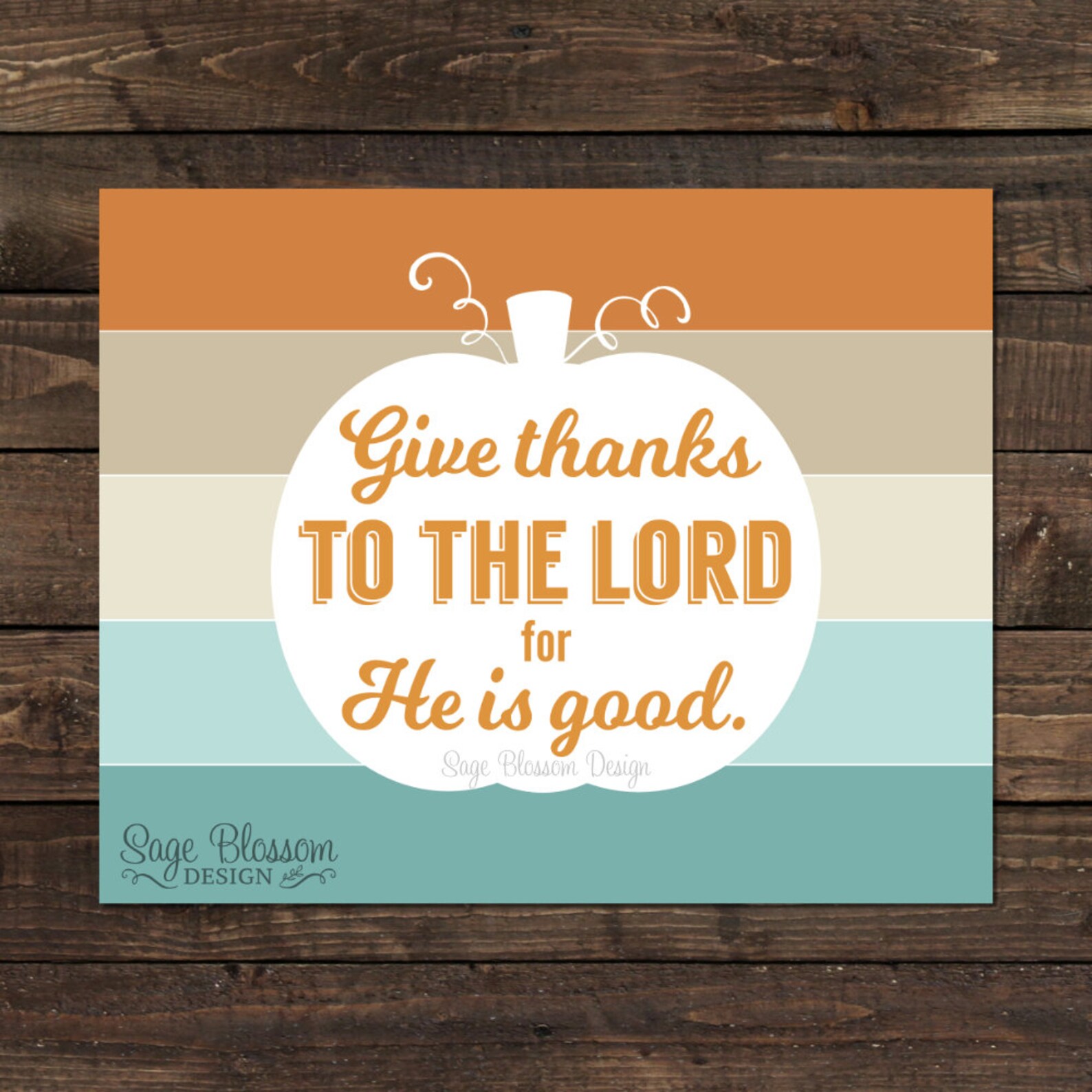 Fall Printable Horizontal Art, Give Thanks, Autumn Decor, Thanksgiving ...