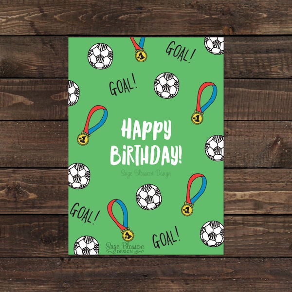 Soccer Birthday Cards - Etsy
