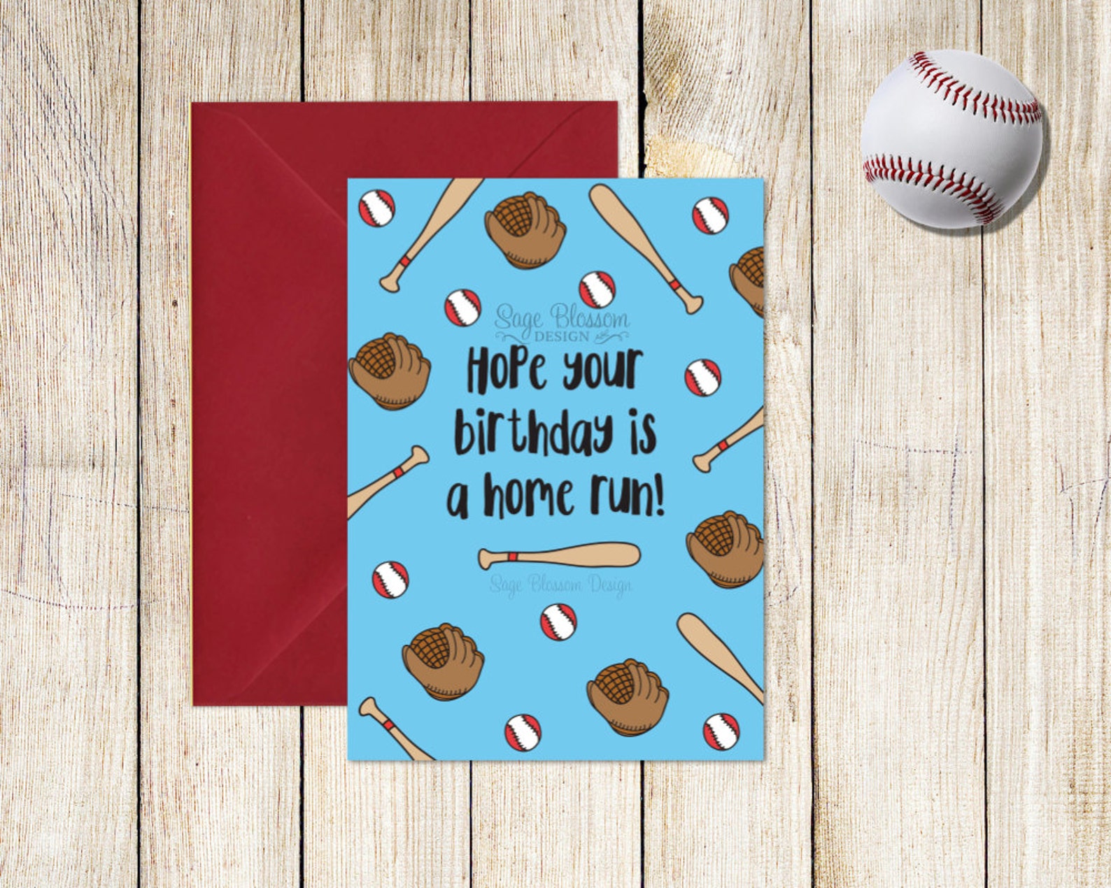 Printable Baseball Birthday Card - Homerun Birthday - Baseball Fan ...
