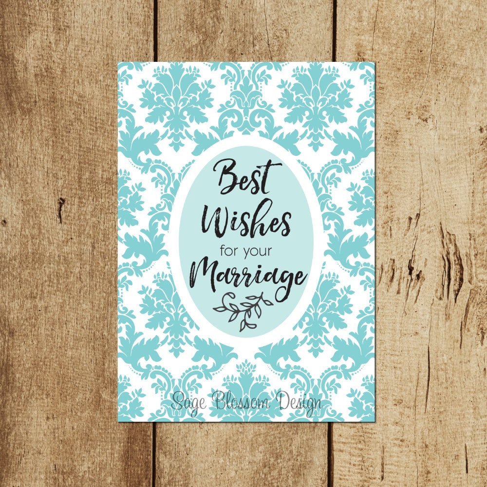 Printable Wedding Card - Best Wishes for Your Marriage - Digital Card ...