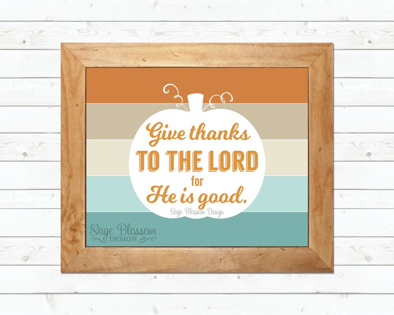 Fall Printable Horizontal Art, Give Thanks, Autumn Decor, Thanksgiving ...