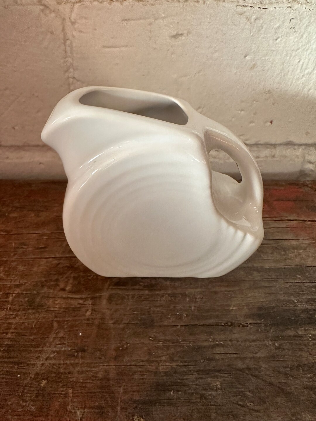 Fiestaware White Mini Disc Disk Pitcher Creamer Small - Etsy