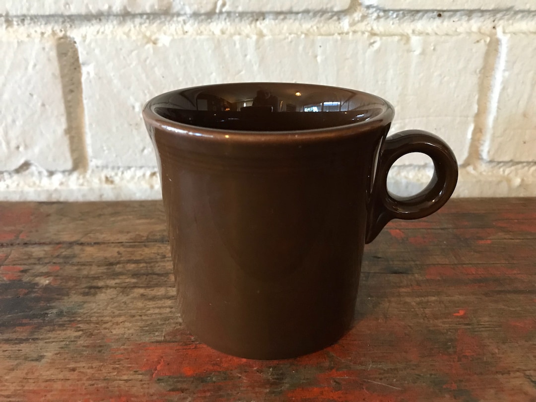 Fiestaware Chocolate Brown Coffee Mug Ring Handle Retired Fiesta 2 ...