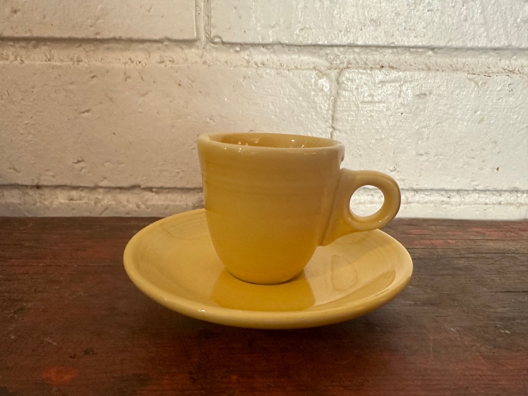 Fiestaware Sunflower Demitasse AD Cup & Saucer Ring Handle - Etsy