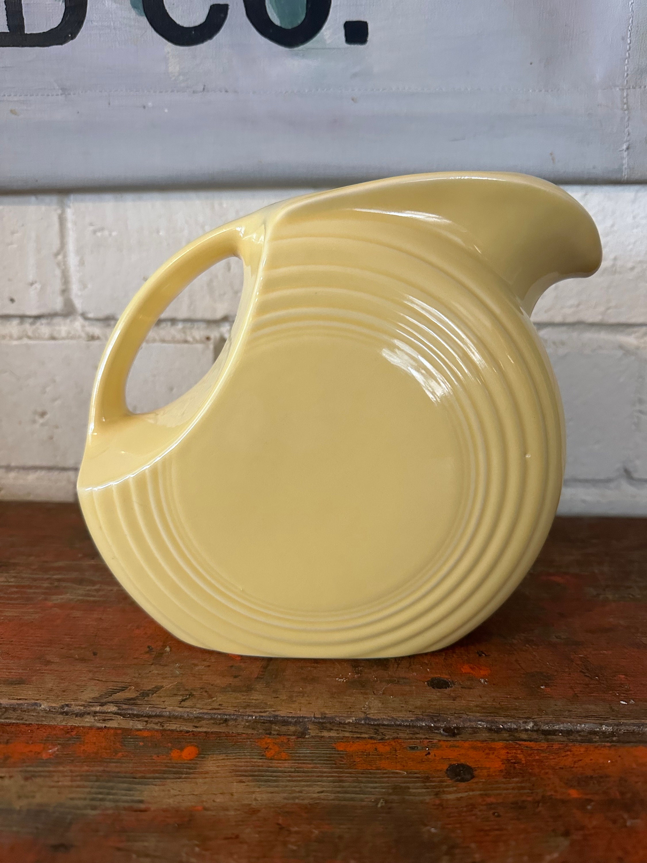 Fiestaware Pale Yellow Disc Fiesta Disk Pitcher Retired Light - Etsy