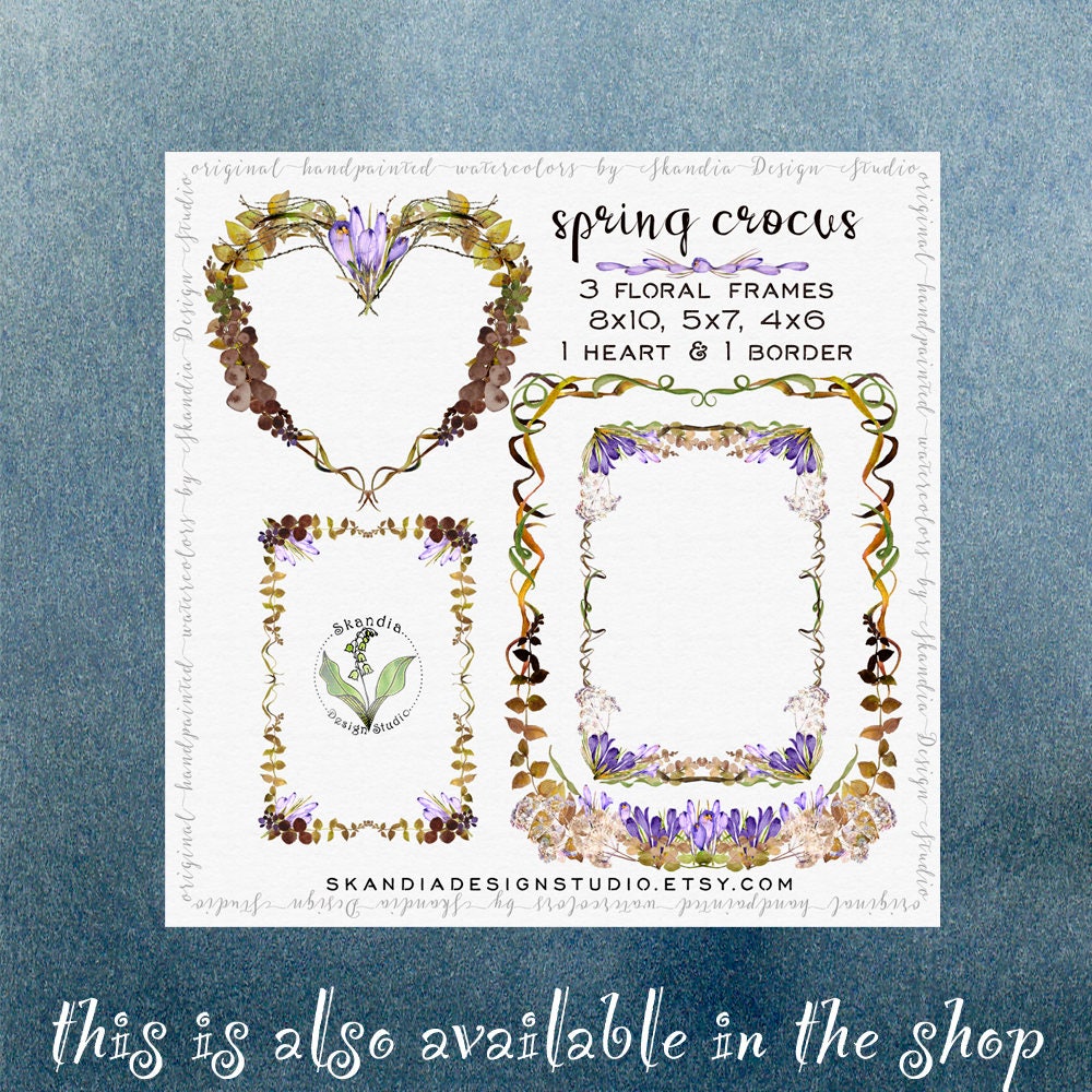 Watercolor Clipart PNG Frames Frame Clipart Custom Frame | Etsy